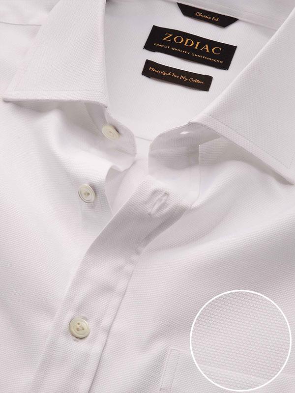 Buy Arezzo White Cotton Classic Fit Formal Solid Shirt | Zodiac ...