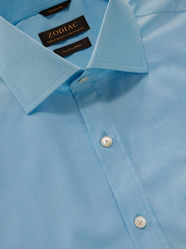 Buy Fil A Fil Turquoise Solid Full Sleeve Single Cuff Classic Fit ...