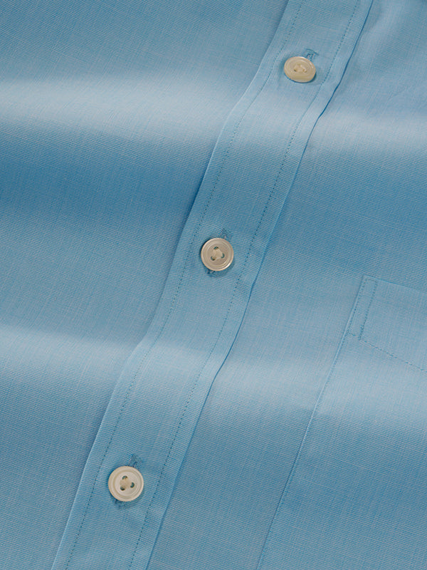Buy Fil A Fil Turquoise Solid Full Sleeve Single Cuff Classic Fit ...